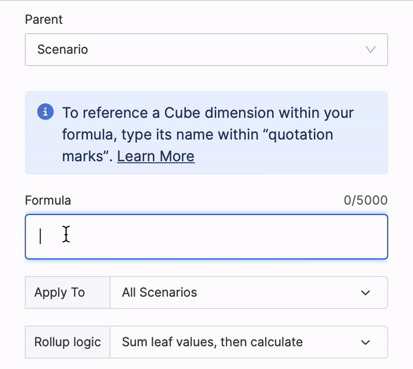 Formulas overview – Cube