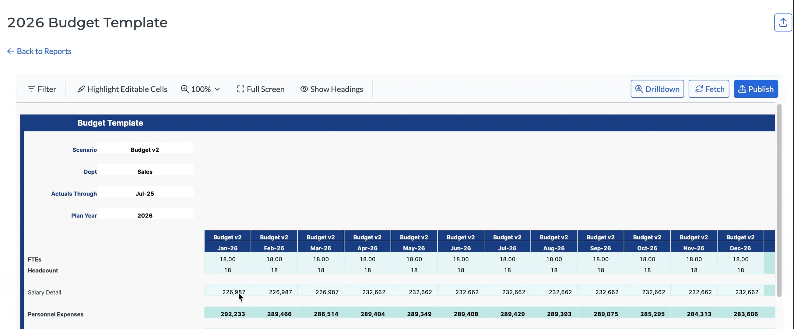 Open and use a report – Cube